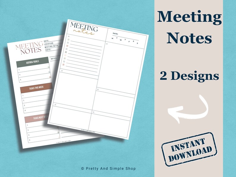 Boho Onenote Meeting Templates for Work Professionals, Meeting Agenda ...
