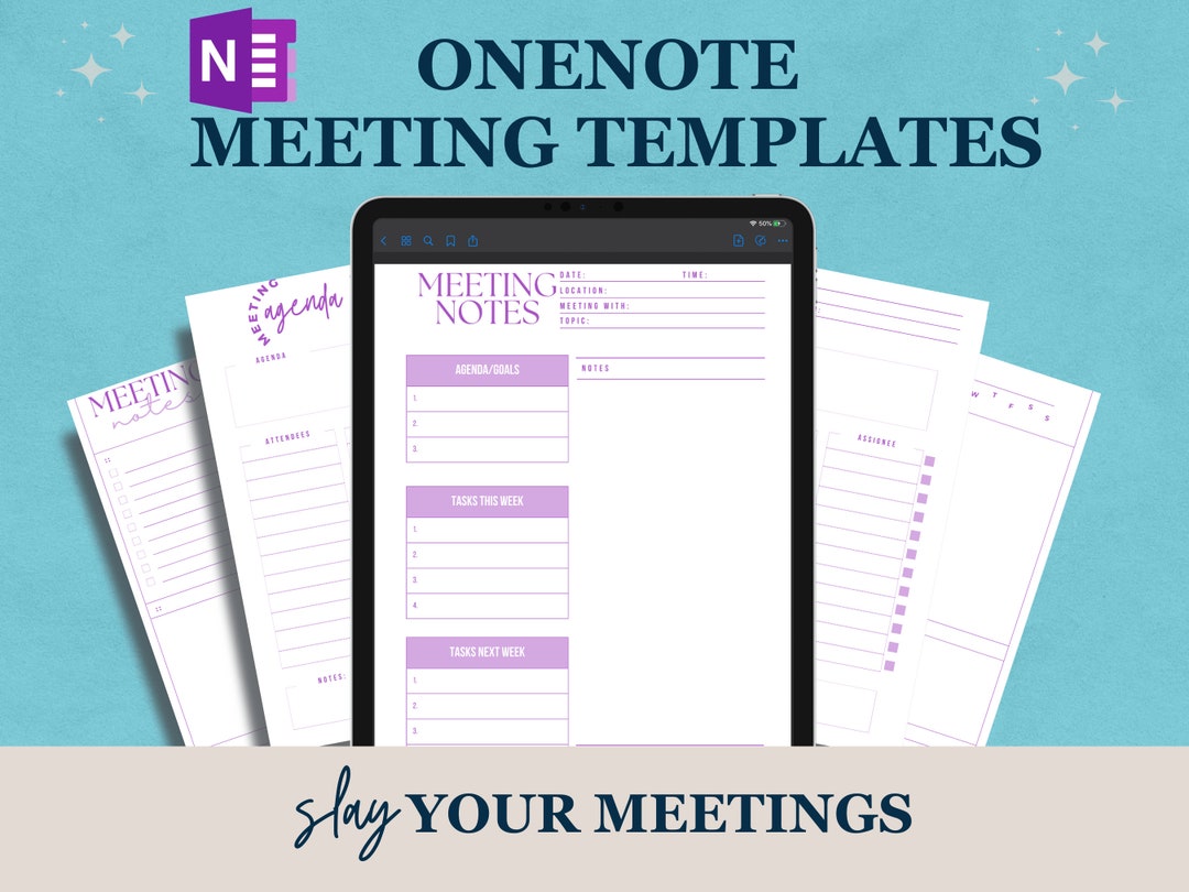 Amethyst Onenote Meeting Templates for Work Professionals, Meeting ...