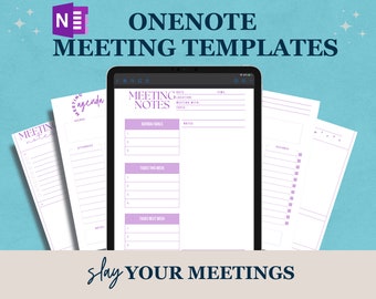 Onenote Meeting Templates for Work Professionals, Meeting Notes ...