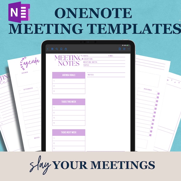 Onenote Meeting Template - Etsy