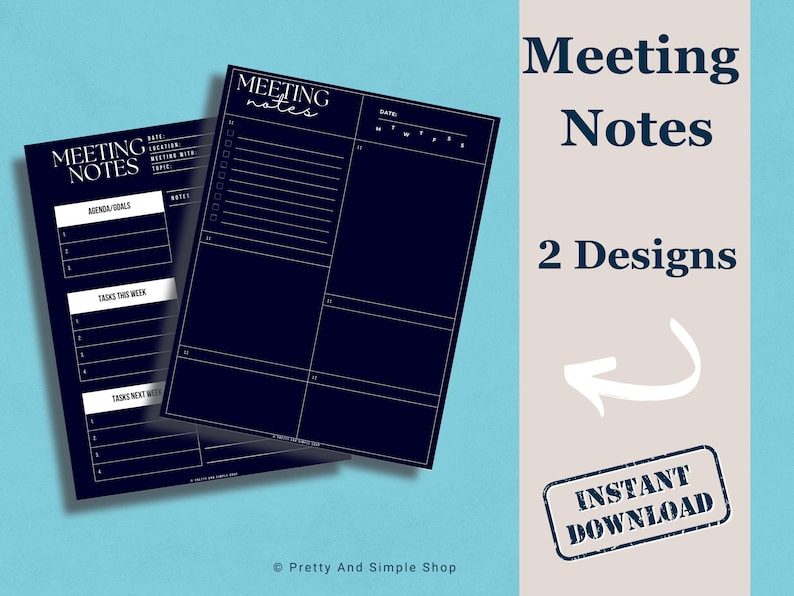 Blue Dark Mode Onenote Meeting Templates for Work Professionals ...