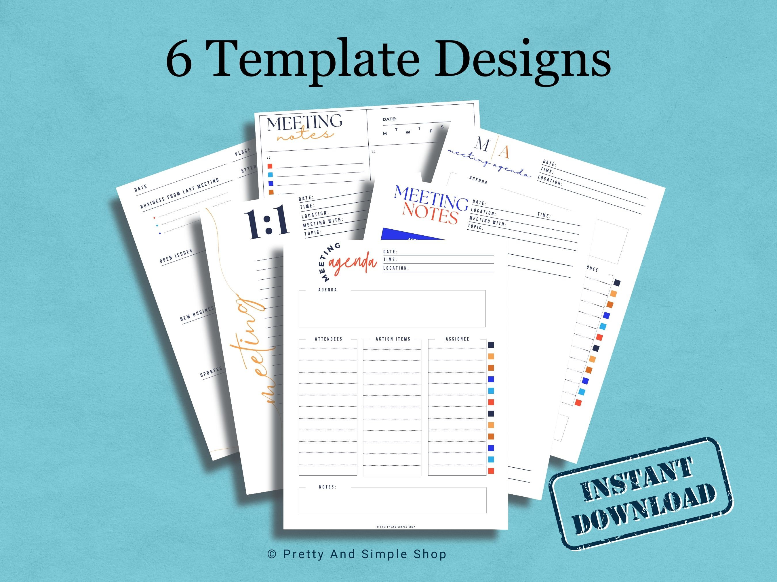 Onenote Aesthetic Meeting Templates for Work Professionals, Meeting ...