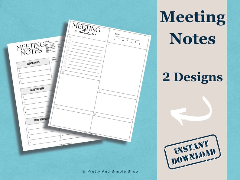Printable Meeting Templates for Work and Business Professionals ...