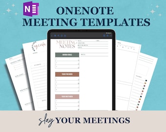 Onenote Meeting Templates for Work Professionals, Meeting Notes ...