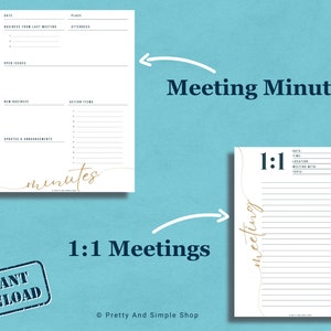 Boho Onenote Meeting Templates for Work Professionals, Meeting Agenda ...