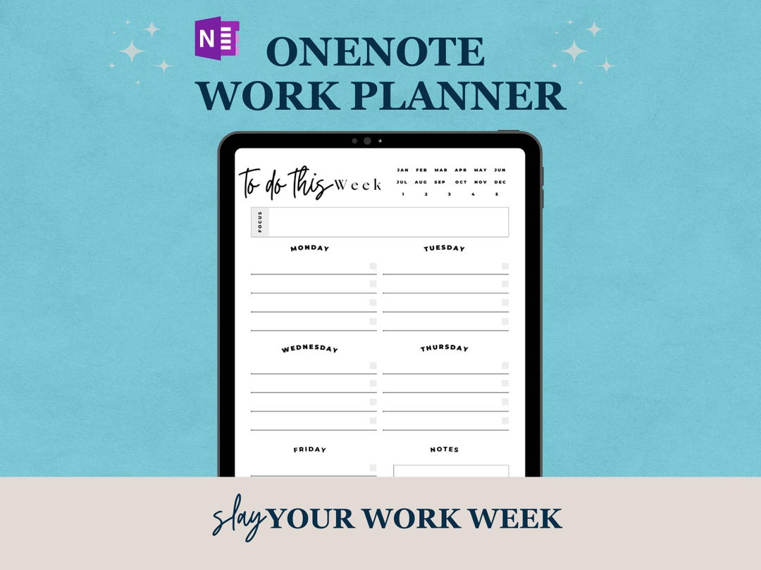Onenote Work Planner | Work Week - Work Day Organizer | Onenote for ...