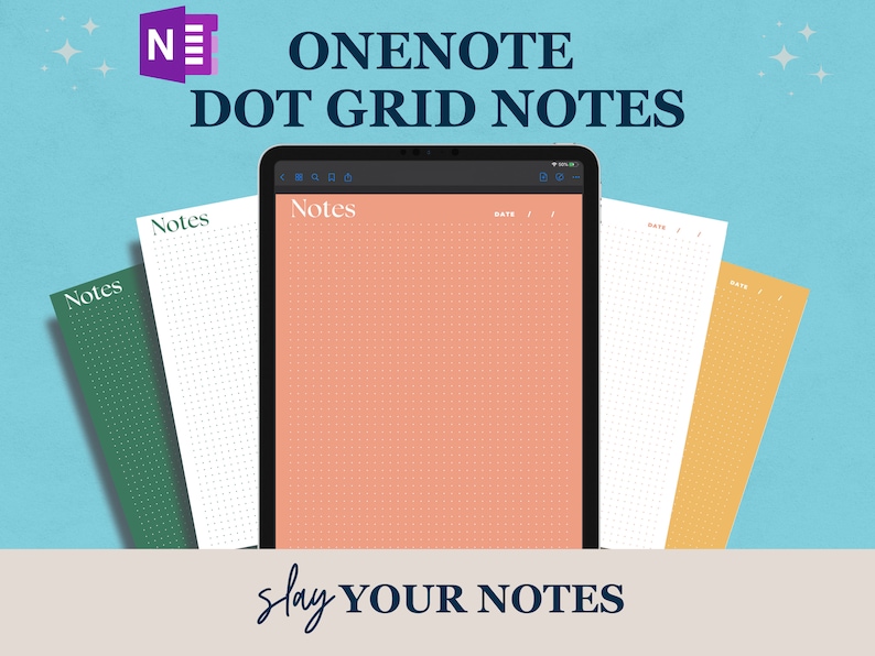 Cottagecore Onenote Notes Template, Dot Grid Onenote Digital Notepad ...