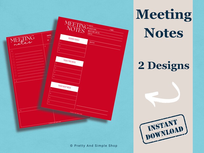 Red Onenote Meeting Templates for Work Professionals, Meeting Agenda ...