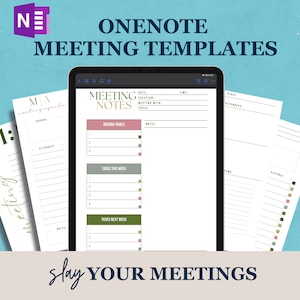 Onenote Meeting Templates for Work Professionals, Meeting Agenda ...