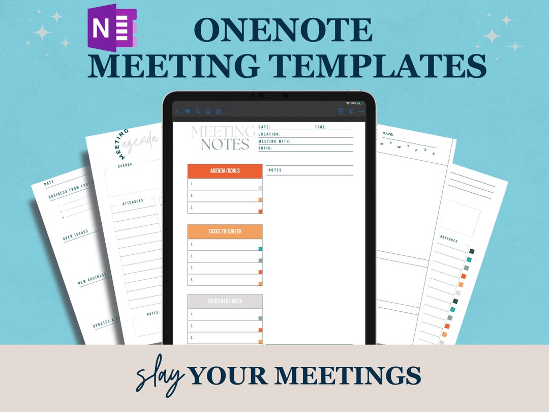 Minimalist Onenote Meeting Templates for Work Professionals, Meeting ...