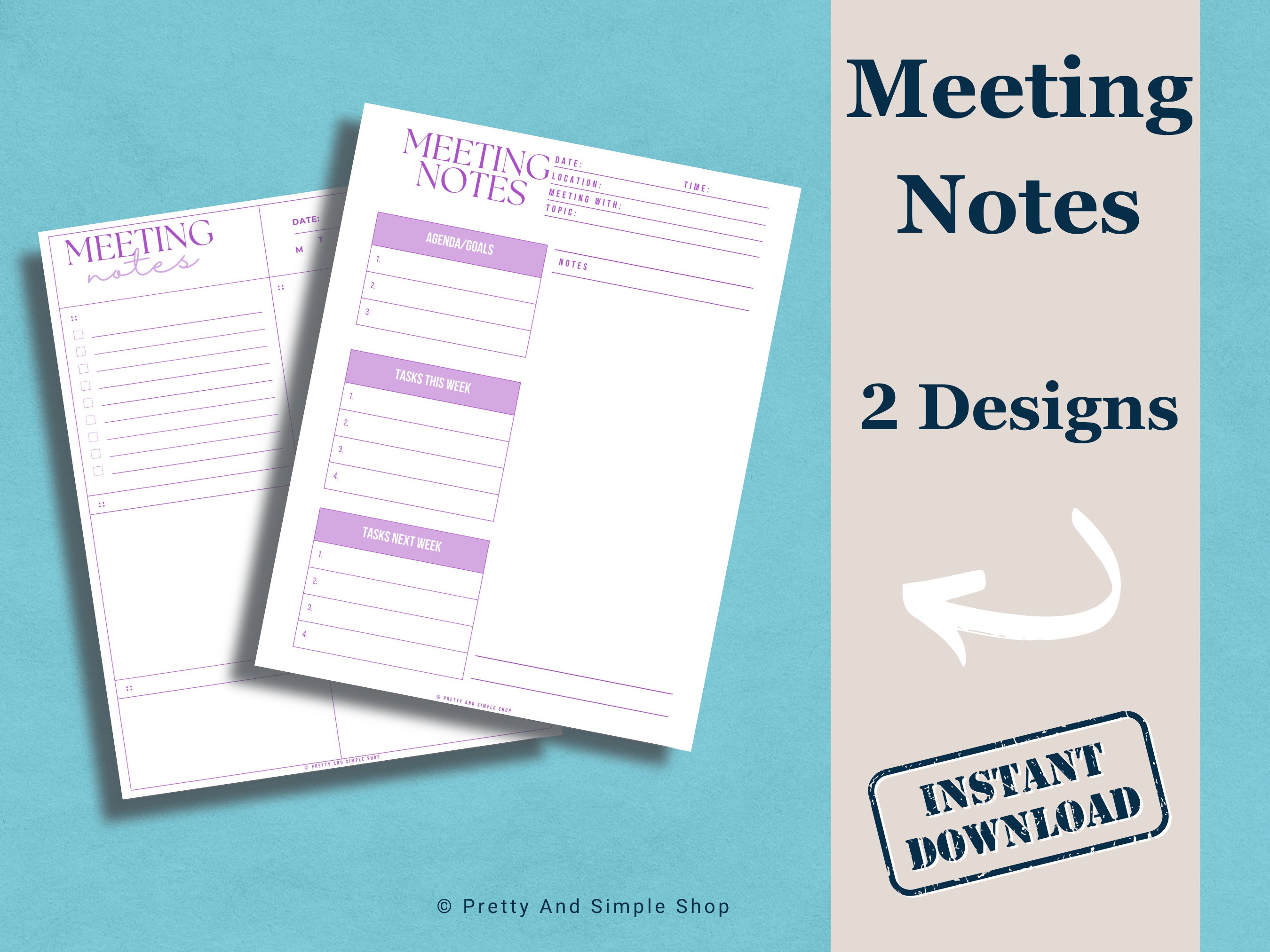Amethyst Onenote Meeting Templates for Work Professionals, Meeting ...
