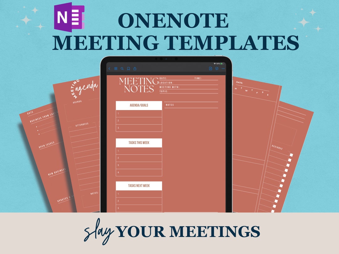 Onenote Meeting Notes Template for Work, One Note 1 to 1 Meeting ...