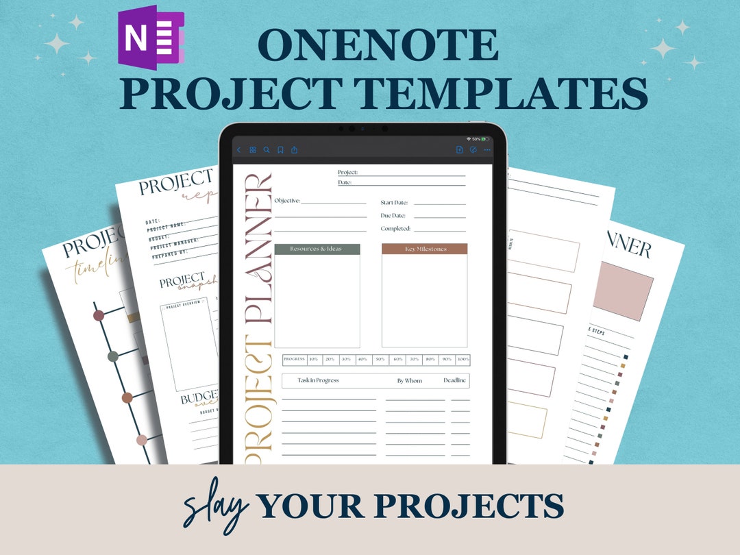 Boho Onenote Project Management Templates for Work Professionals ...