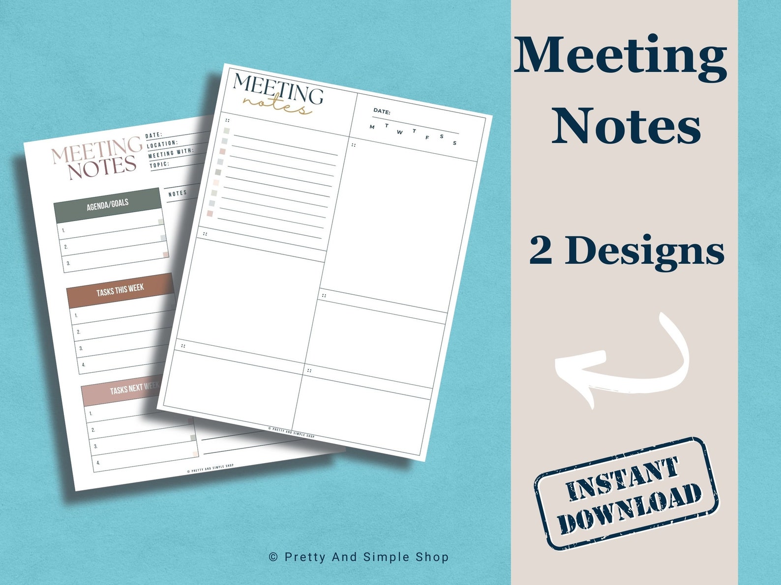 Boho Onenote Meeting Templates for Work Professionals, Meeting Agenda ...