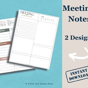Boho Onenote Meeting Templates for Work Professionals, Meeting Agenda ...
