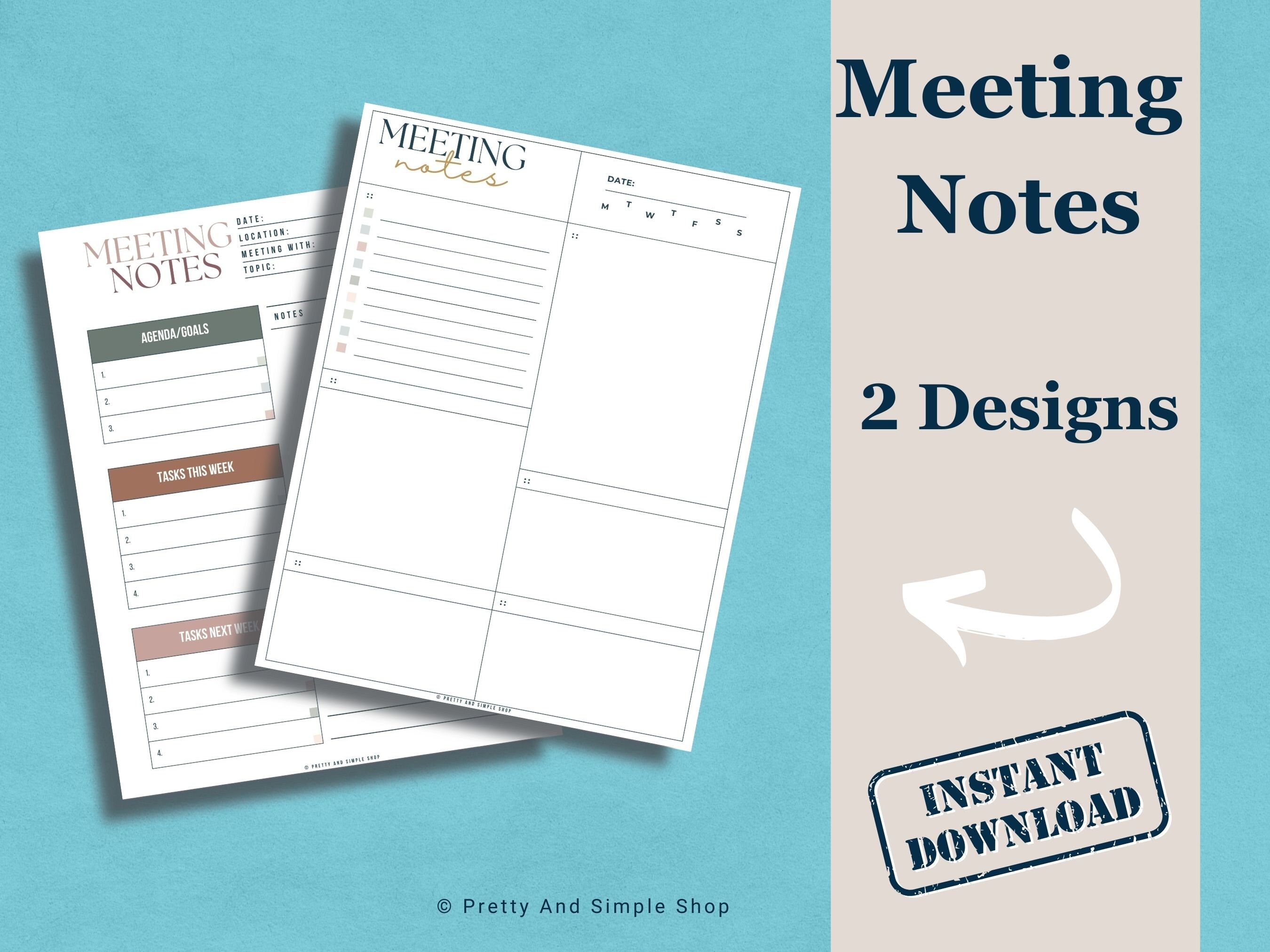 Boho Onenote Meeting Templates for Work Professionals, Meeting Agenda ...