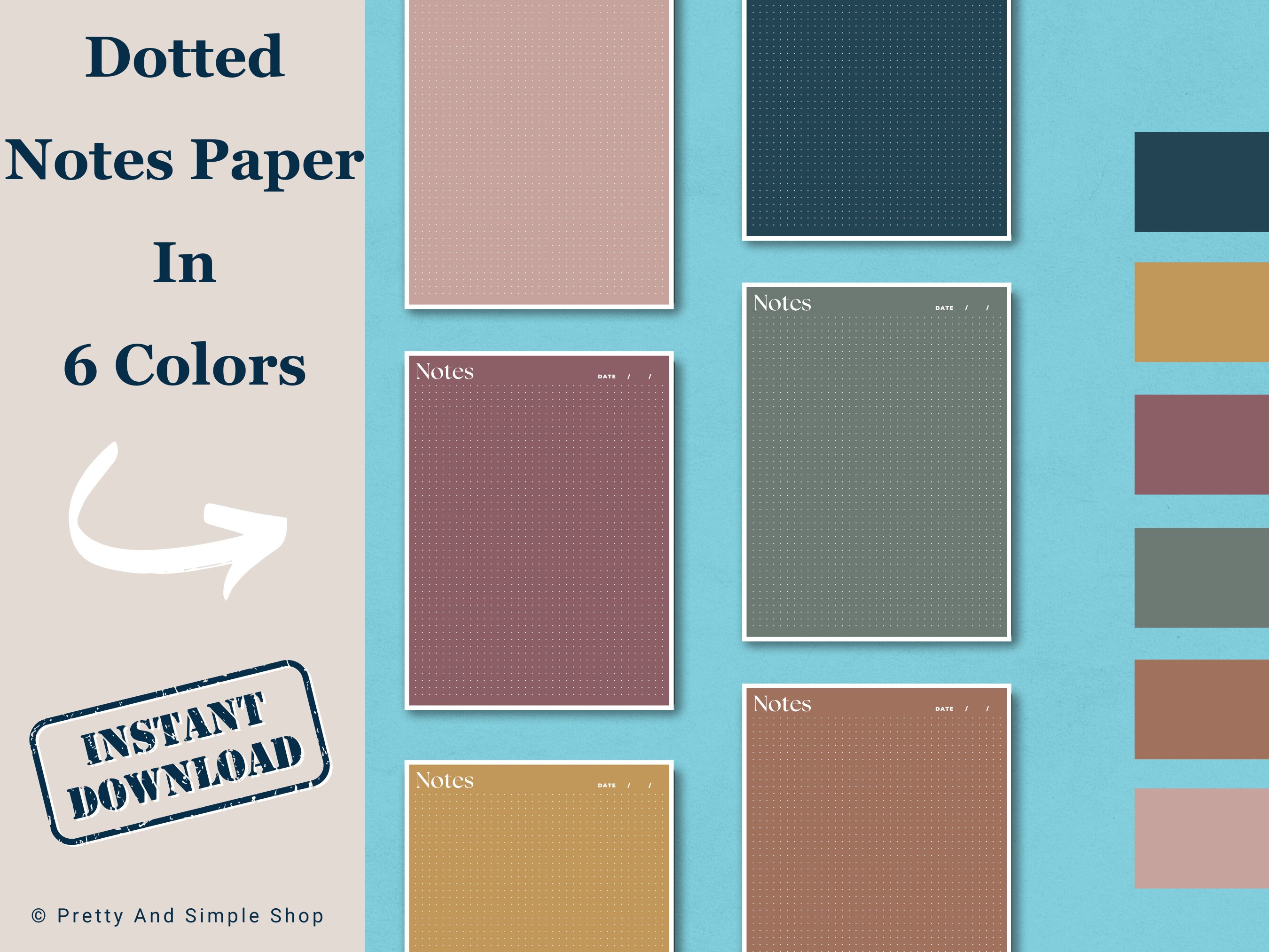 Boho Onenote Notes Template, Dot Grid Onenote Digital Notepad, Dotted ...