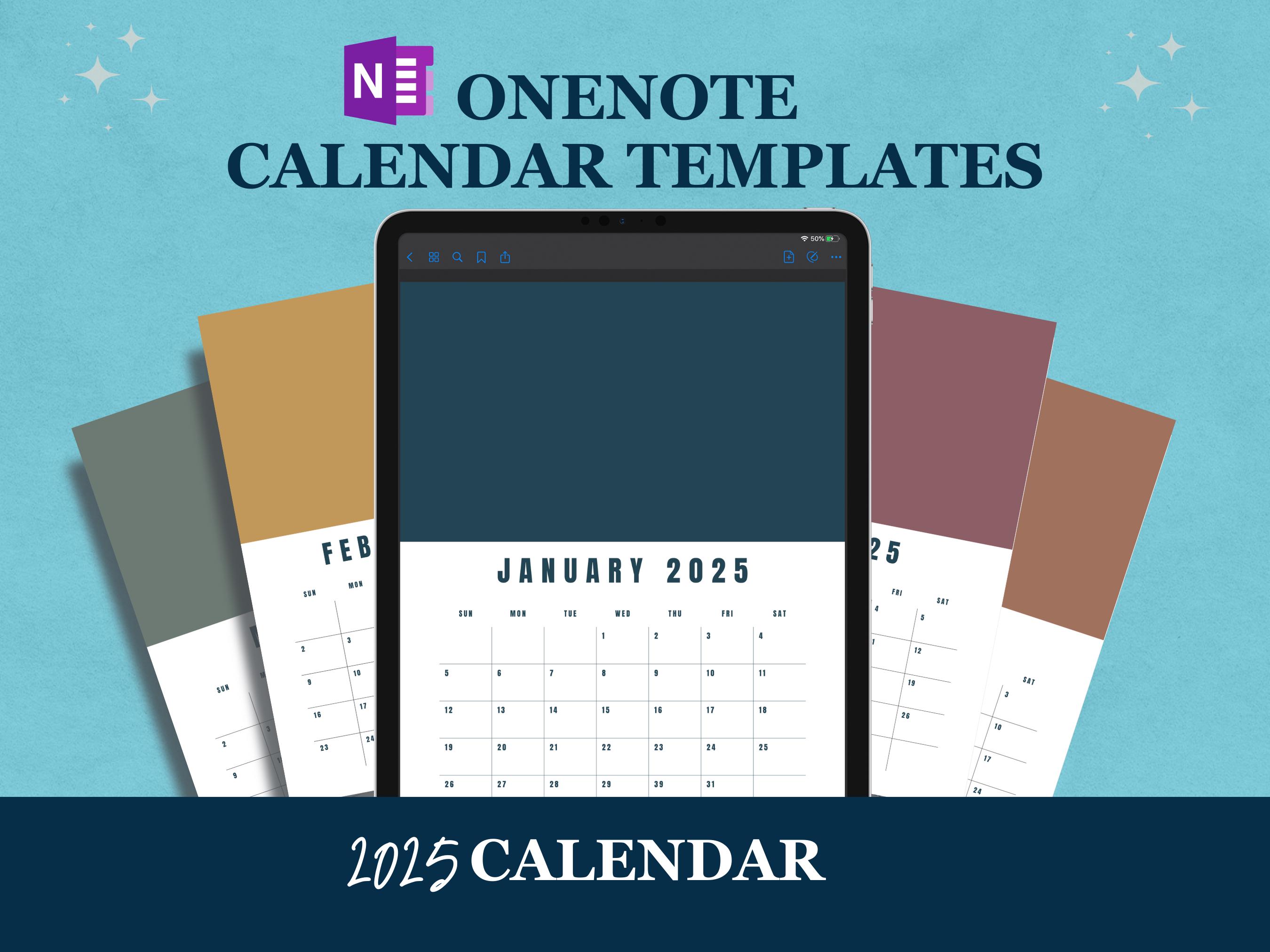 2025 Boho Onenote Aesthetic Calendar Templates Colorful Digital ...