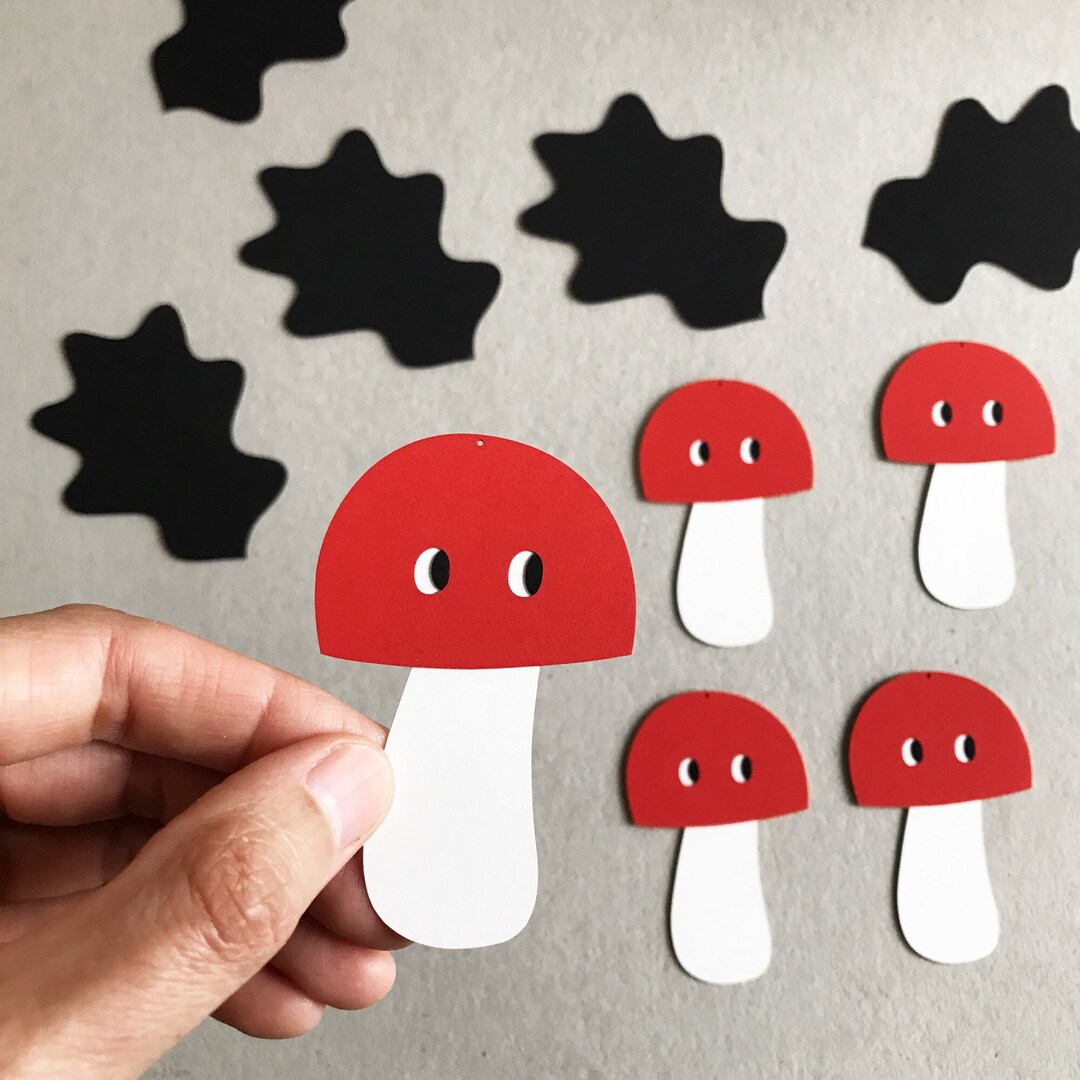Mushroom & Dead Leef. Paper Mobile - Etsy