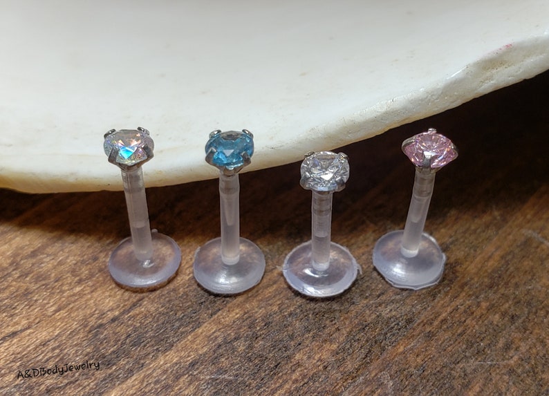 Cubic Zirconia Bio-flex Lip Labret - Etsy