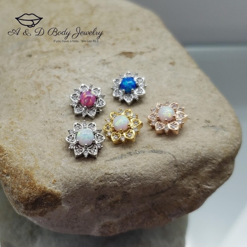 Cubic Zirconia Double Star Dermal Anchor Top 14 Gauge - Etsy