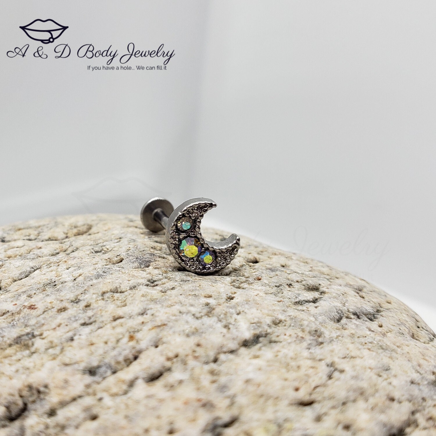 Aurora Borealis Crescent Moon Lip Labret | Etsy