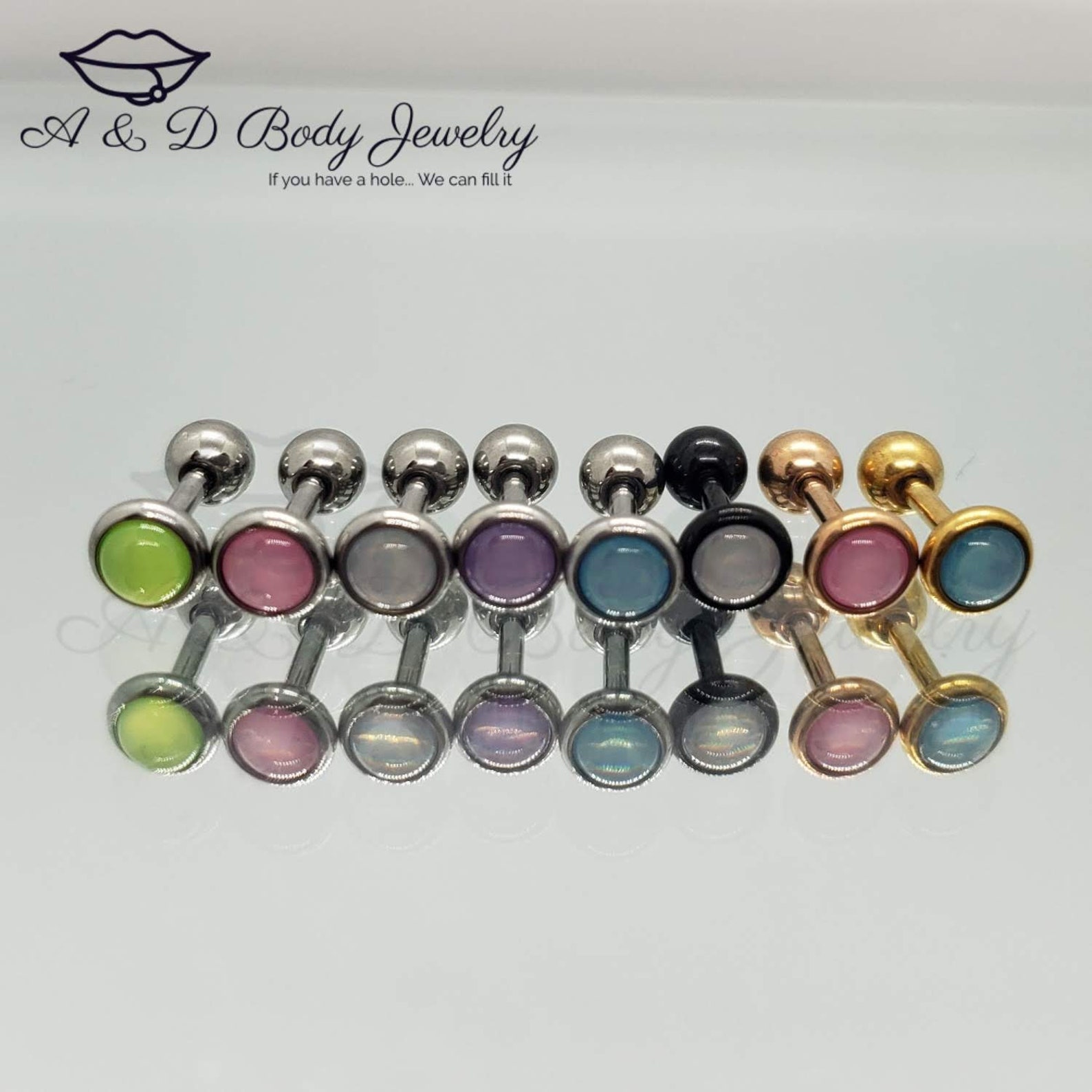 Illuminating Stone Cartilage Barbell - Etsy