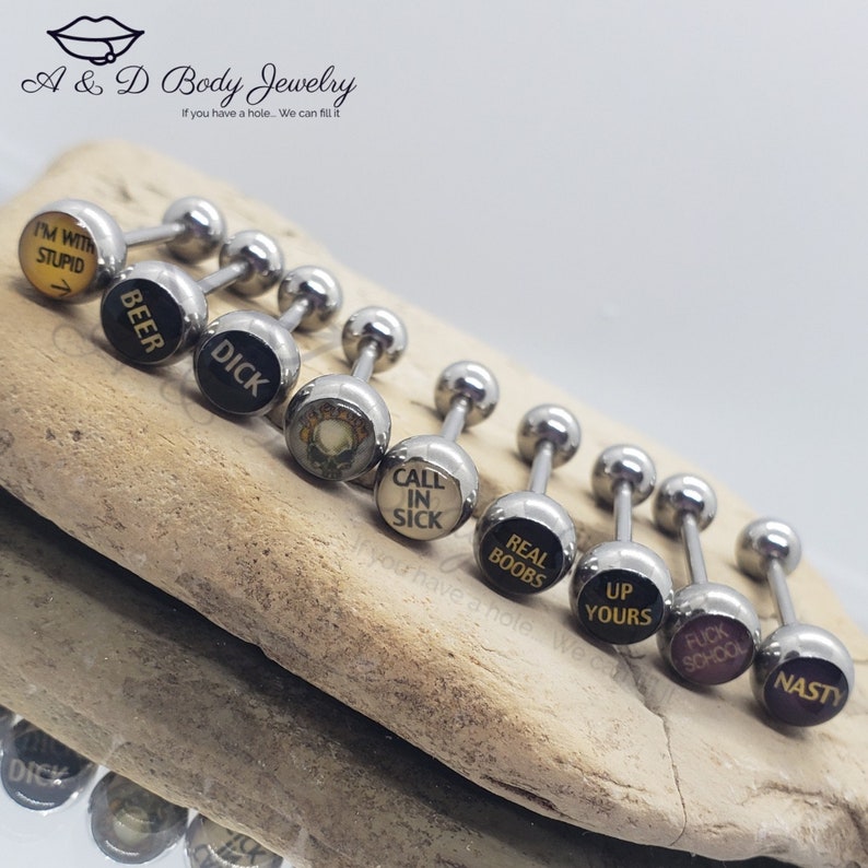 Logo Tongue Barbells - Etsy