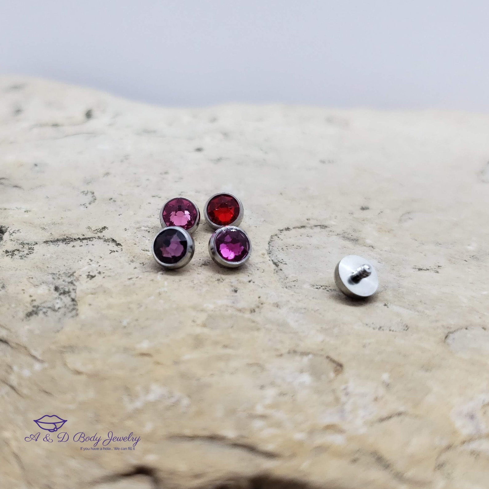 Cubic Zirconia Dermal Anchor Top - 14 Gauge - Etsy