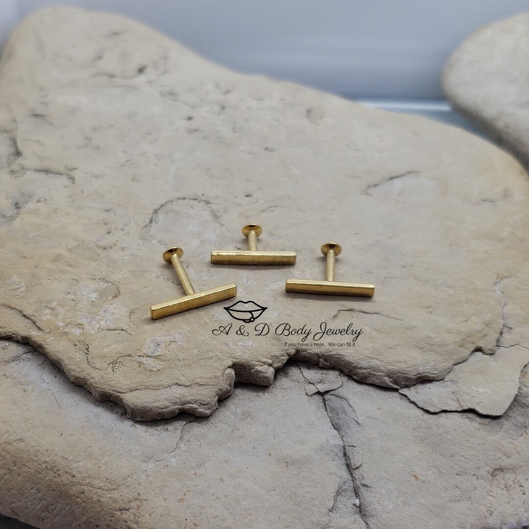 Gold Bar Top Barbell ~ 2mm X 12mm - Etsy