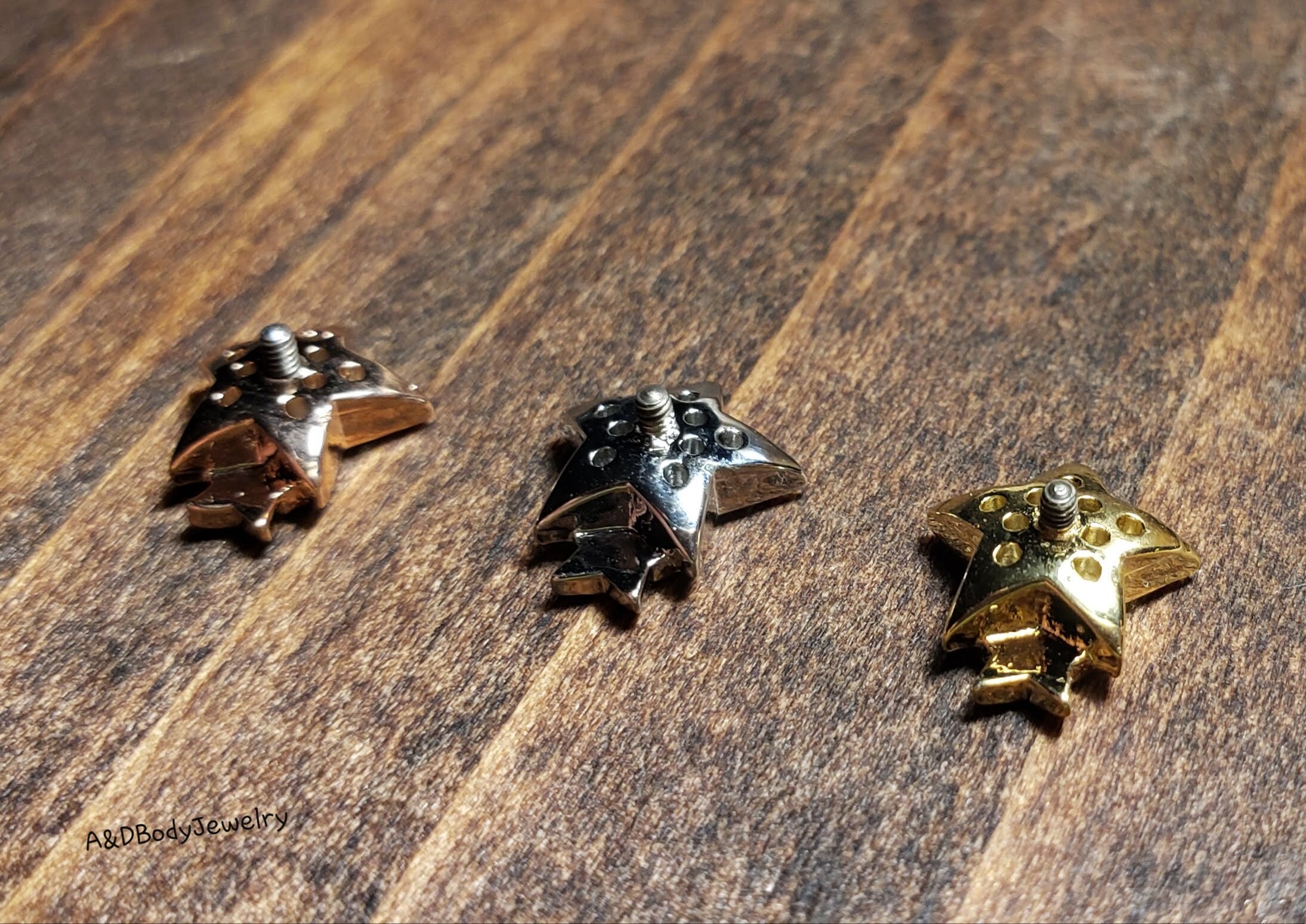 Cubic Zirconia Double Star Dermal Anchor Top 14 Gauge - Etsy
