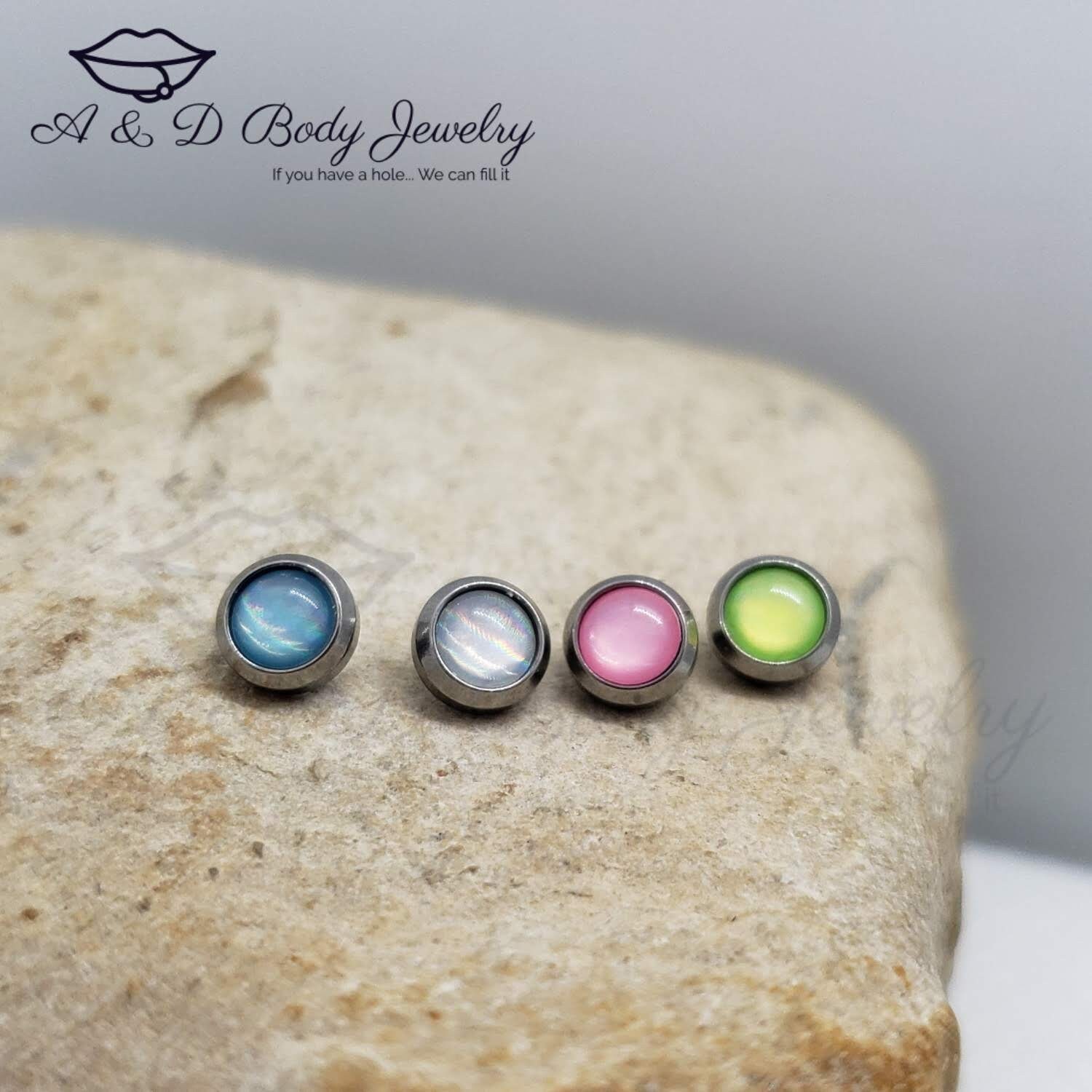 Illuminating Gem Dermal Anchor Top 14 Gauge | Etsy