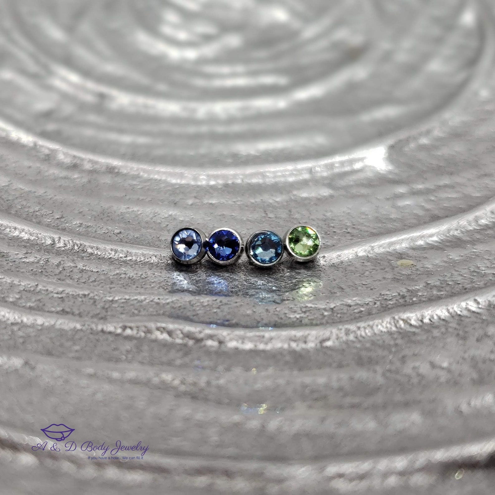 Cubic Zirconia Dermal Anchor Top 14 Gauge | Etsy