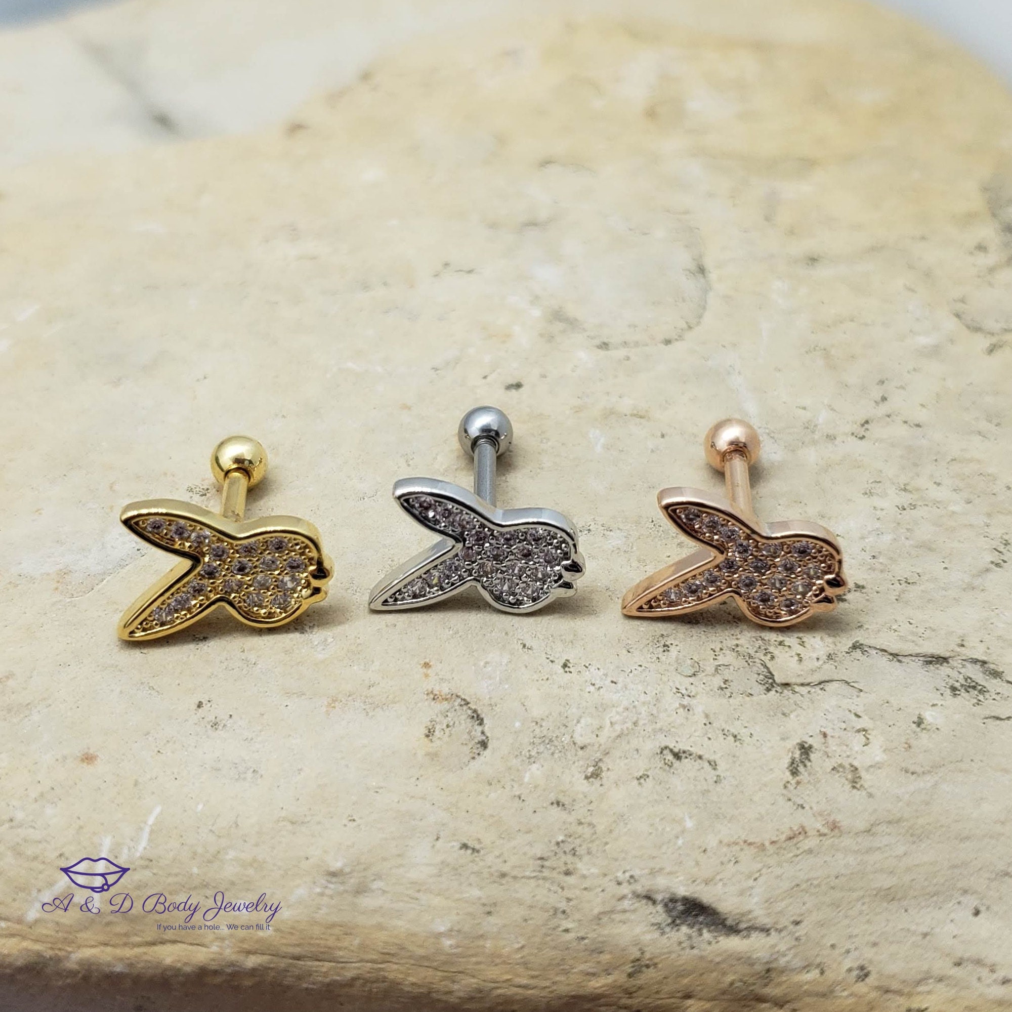 Playboy Bunny Cartilage Barbell | Etsy