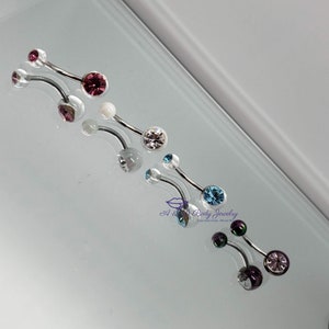 UV Gem Navel Ring ~ Belly Ring - Etsy
