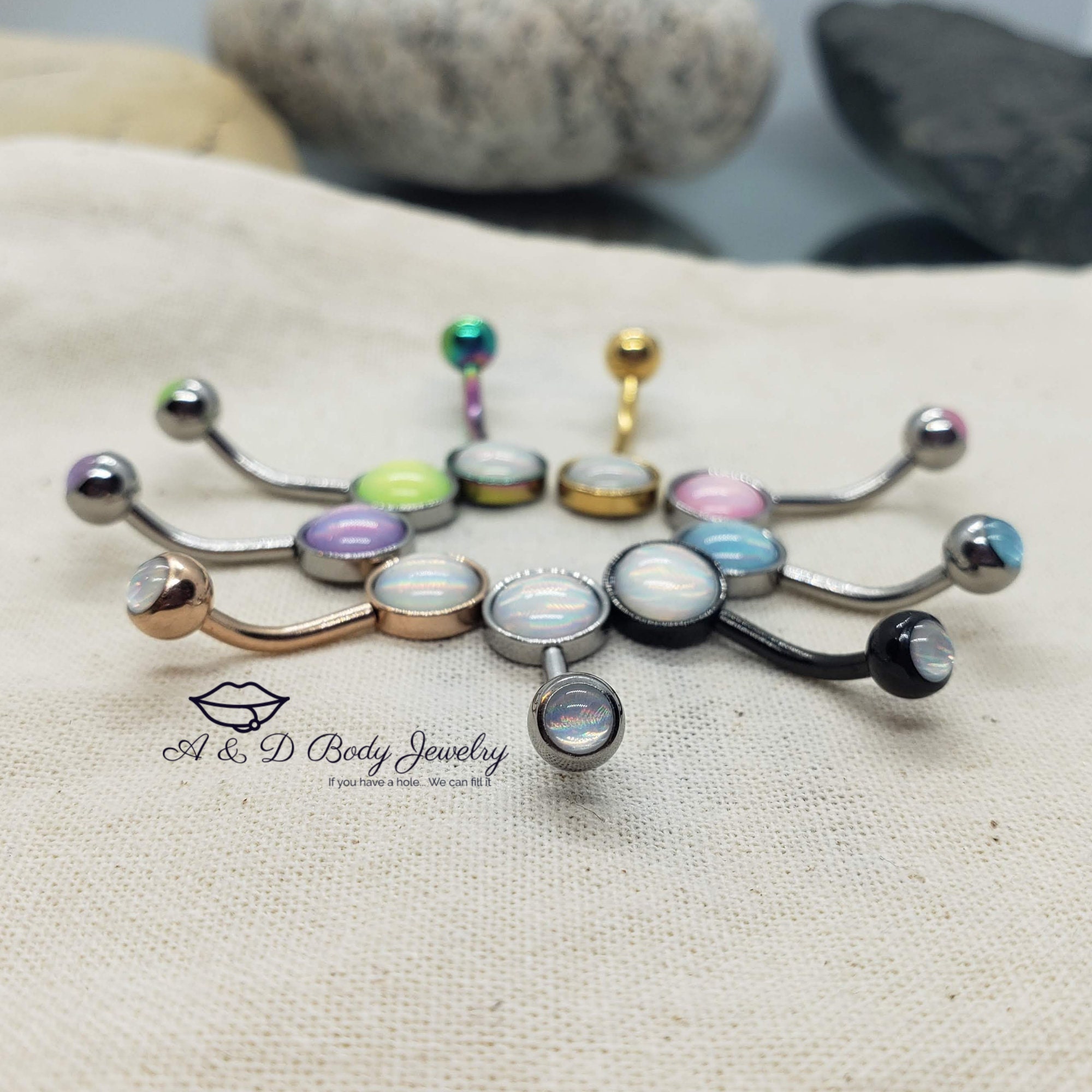 Illuminating Stone Navel Ring Belly Ring | Etsy