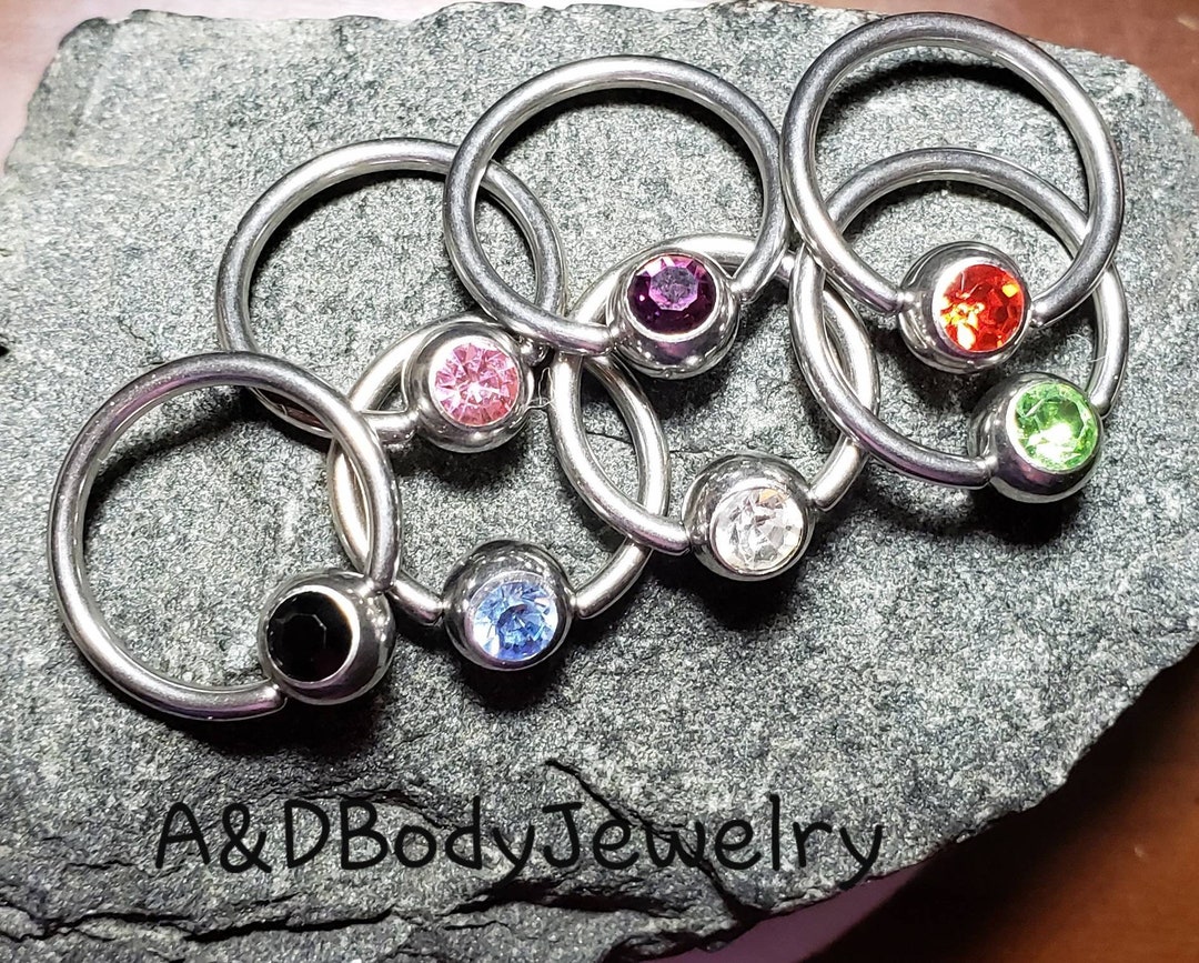 Jeweled Captive Rings - Etsy