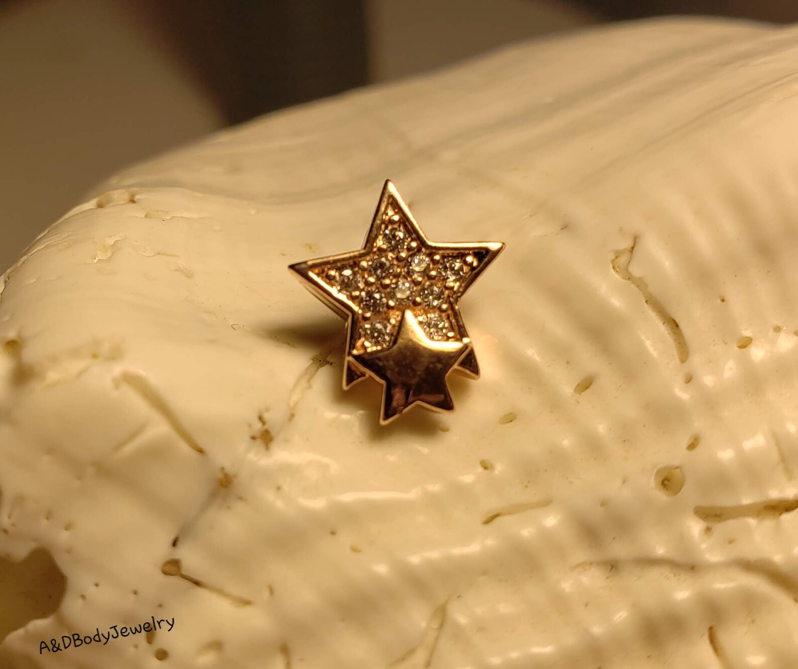 Cubic Zirconia Double Star Dermal Anchor Top 14 Gauge - Etsy