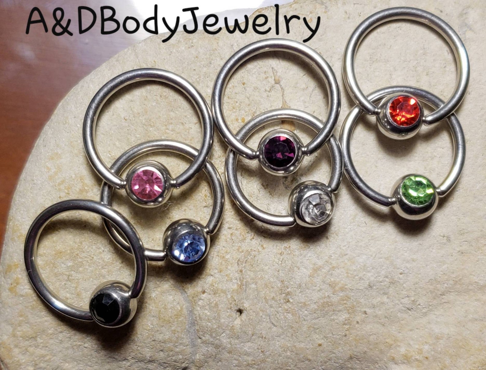 Jeweled Captive Rings - Etsy