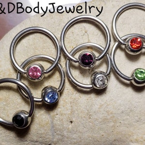 Jeweled Captive Rings - Etsy