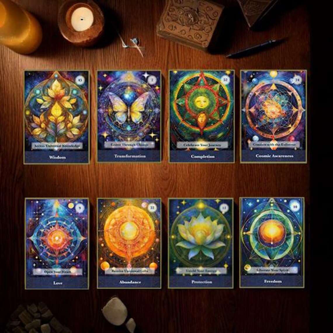 BOOKLET + Celestial Oracle Cards - Sacred Geometry - Etsy