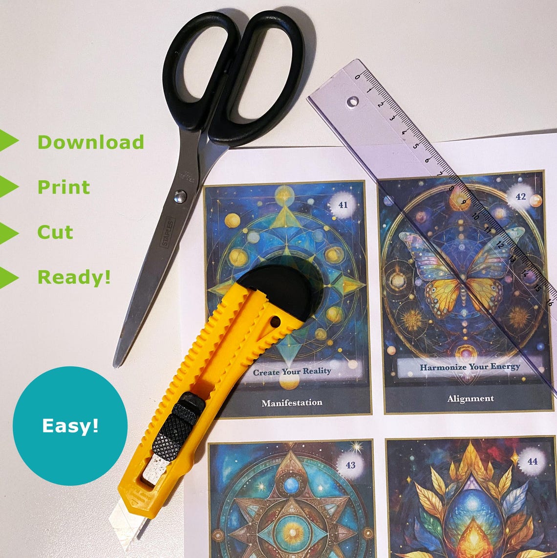 BOOKLET + Celestial Oracle Cards - Sacred Geometry - Etsy