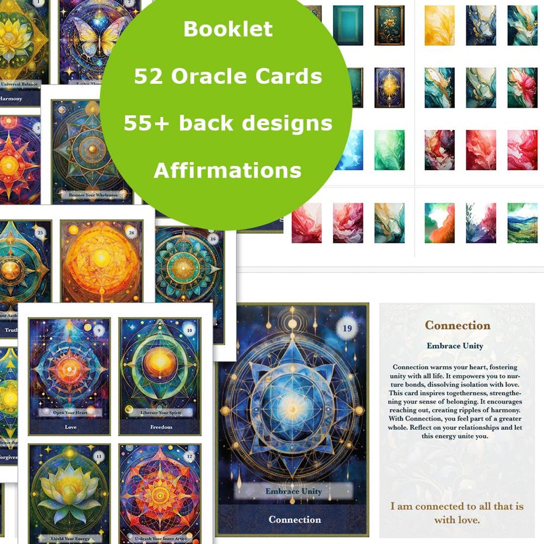 BOOKLET + Celestial Oracle Cards - Sacred Geometry - Etsy