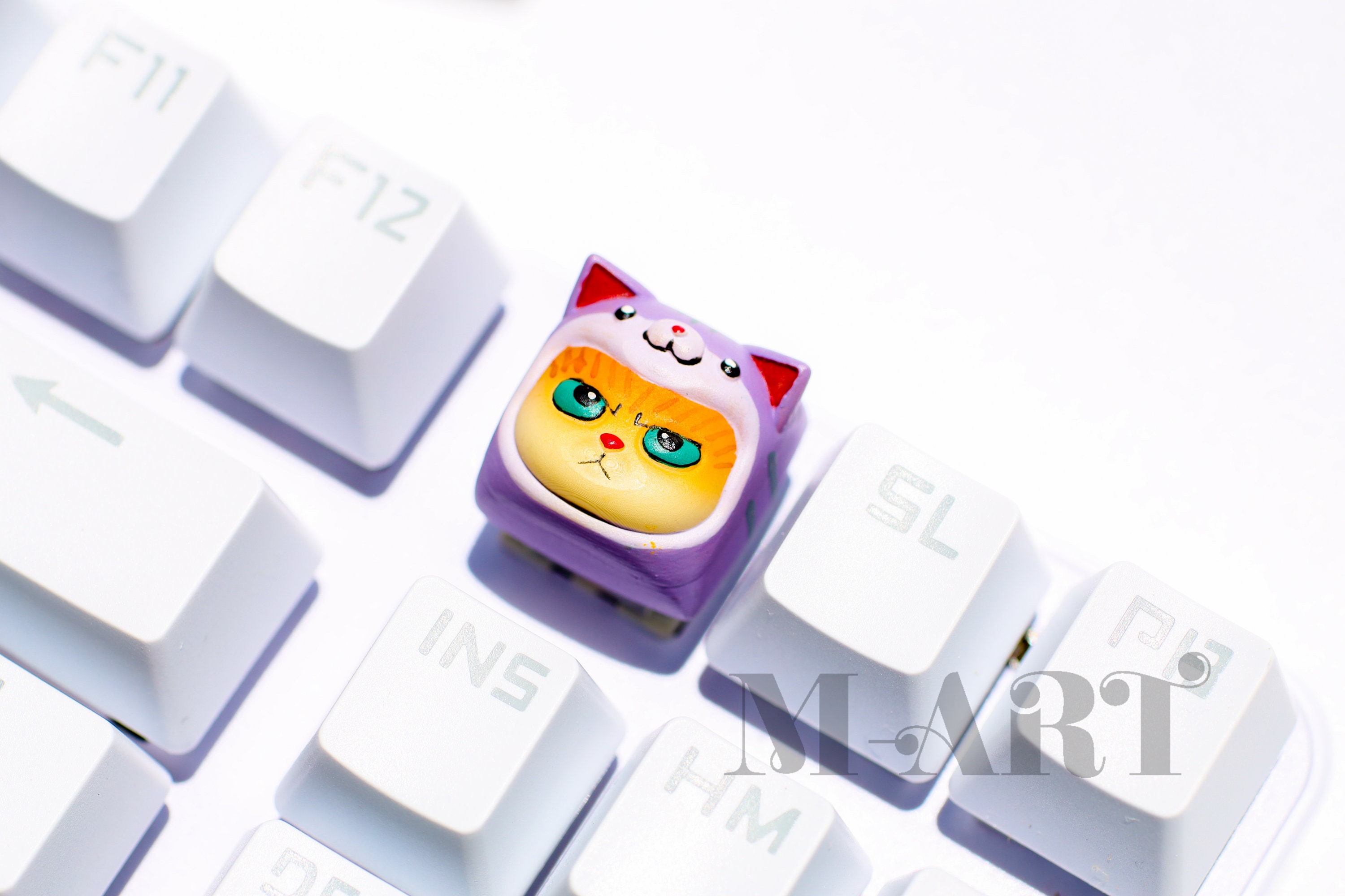 Cute Cats Keycaps Cat Resin Artisan Keycap Handmade OEM Keycaps For ...