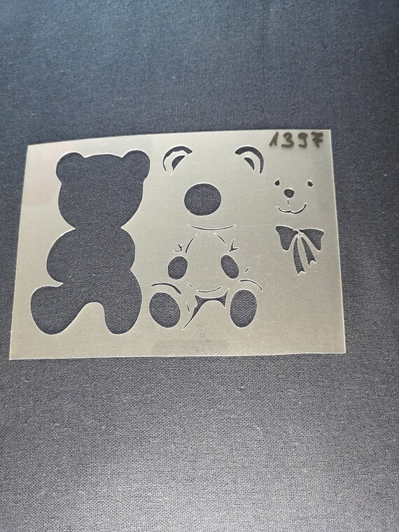 Teddy Bear Stencilflexiblereusable125micronwall Decorhome | Etsy