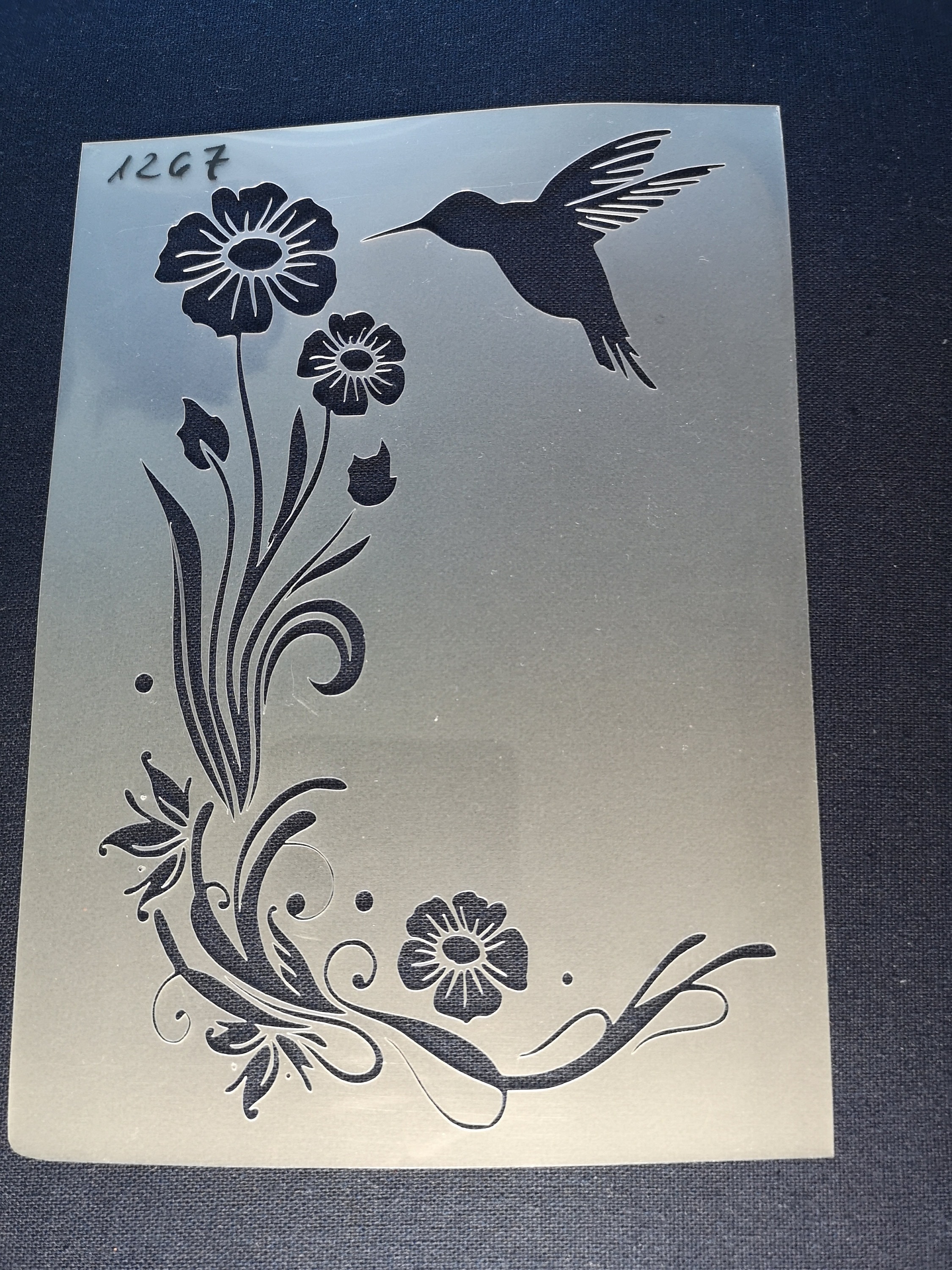 Flower With Colibri Stencilflexiblereusable125micwall - Etsy