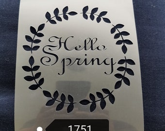 Hello Spring Stencil | Etsy