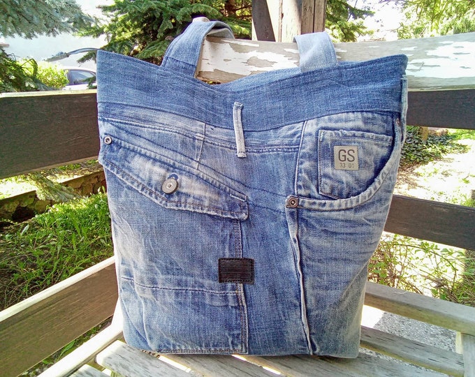 Blue Denim Tote Bag for Strong and Stylish Women - Etsy