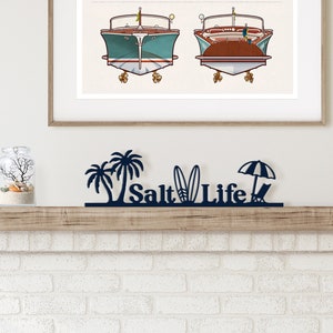 SALT LIFE Sign- Window Sign- Mantel Sign-kids Room- Livingroom- Boho ...