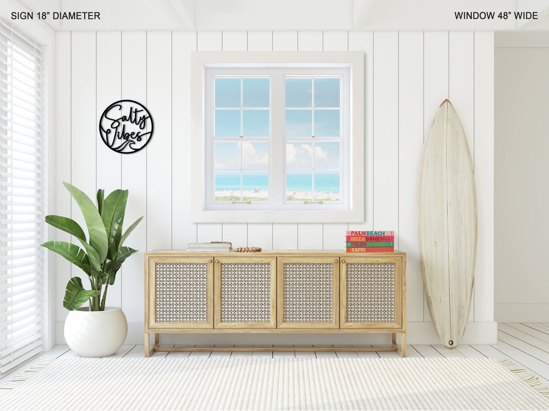 SALTY VIBES Sign- Surf Sign- Beach Themed Decor, Gift for Surfer, Pool ...